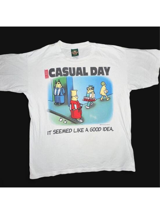 Shirts | Vintage 9s Dilbert Casual Day Office Humor Tee Made In Usa ...